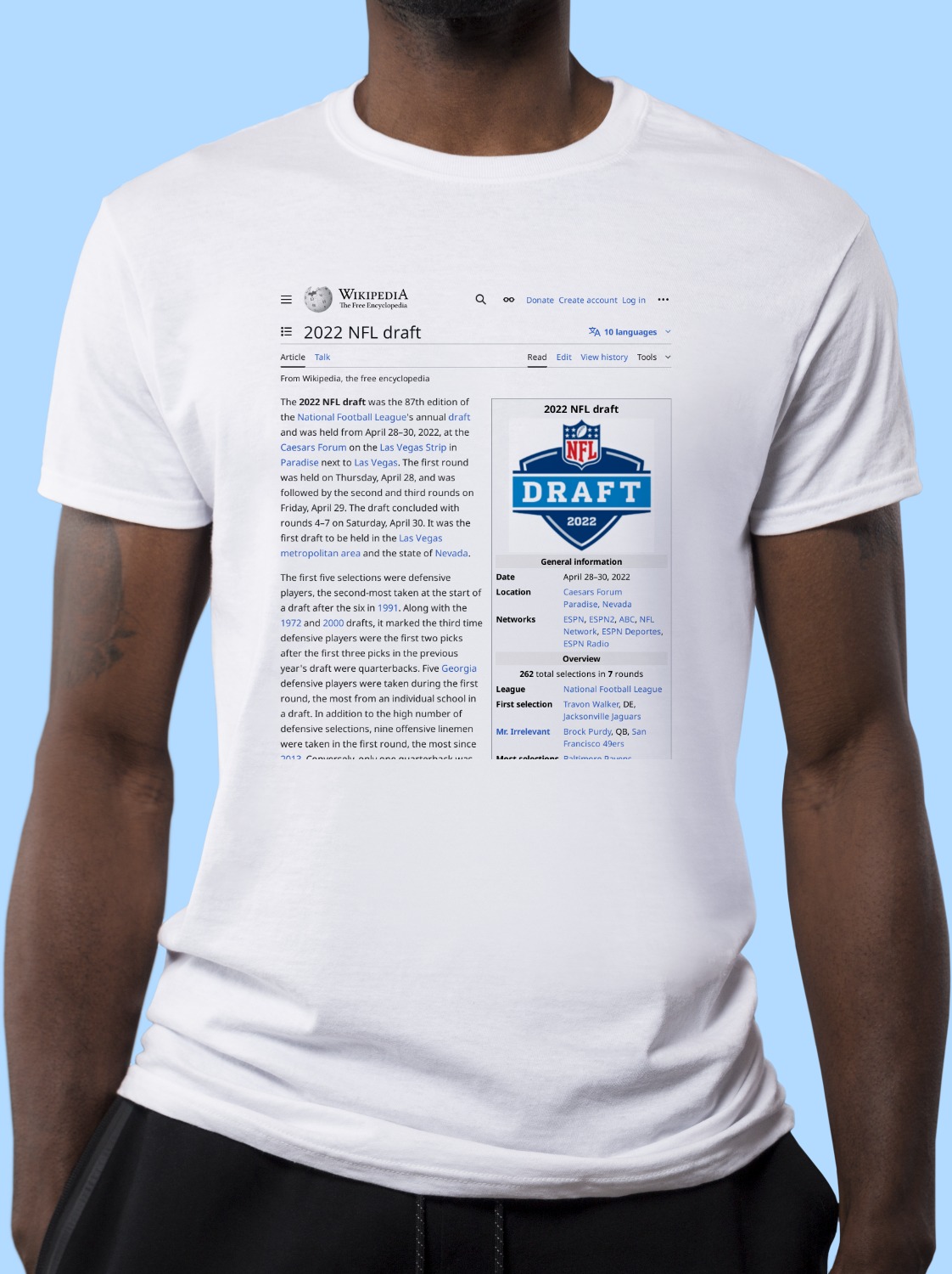 2022 NFL Draft Wikipedia T-Shirt