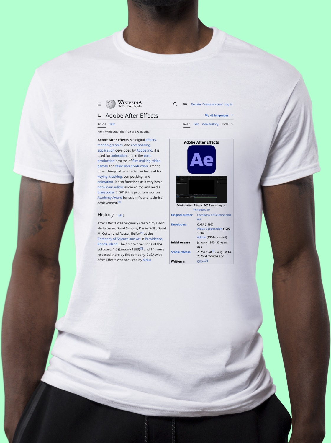 Adobe After Effects Wikipedia T-Shirt