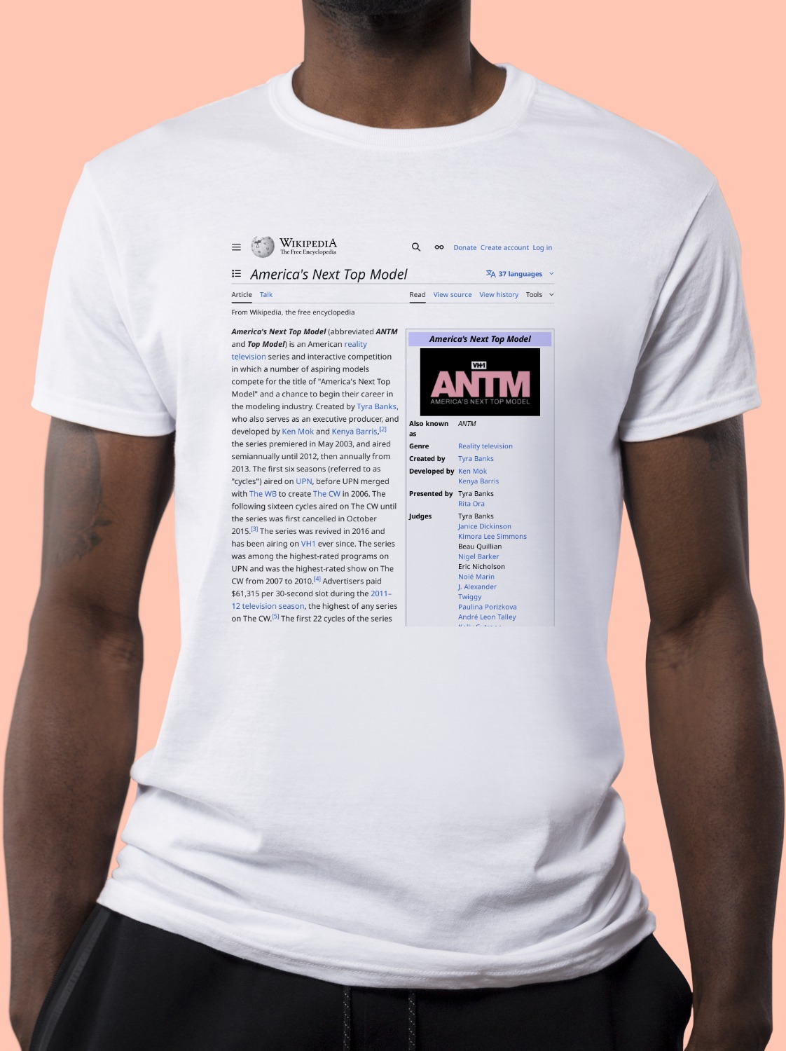 America's Next Top Model Wikipedia T-Shirt
