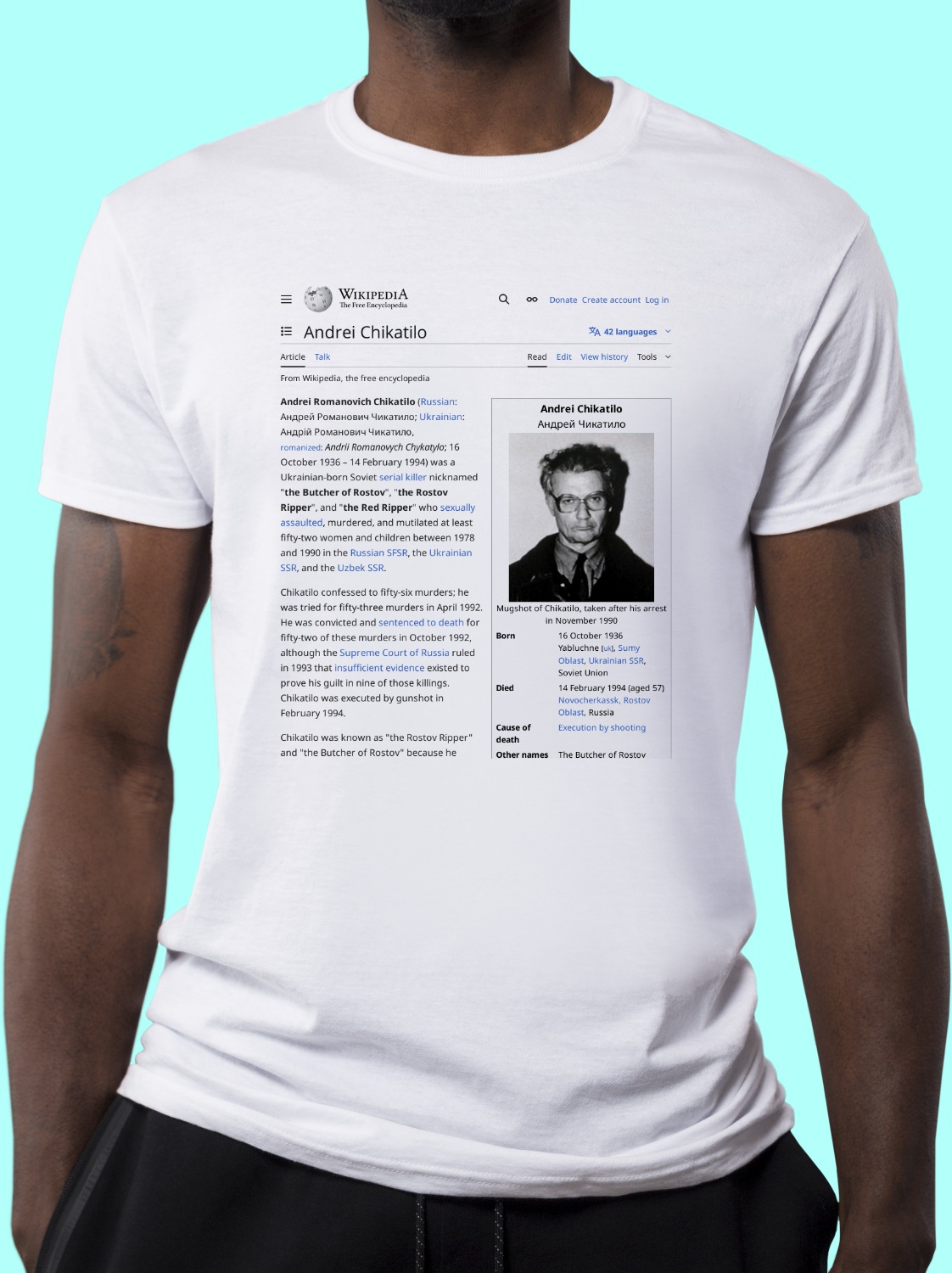 Andrei Chikatilo Wikipedia T-Shirt