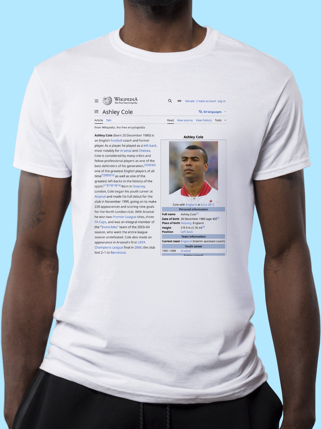 Ashley Cole Wikipedia T-Shirt