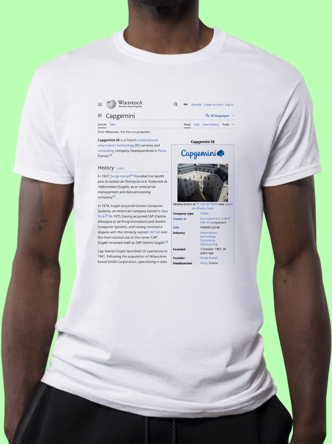 Capgemini Wikipedia T-Shirt