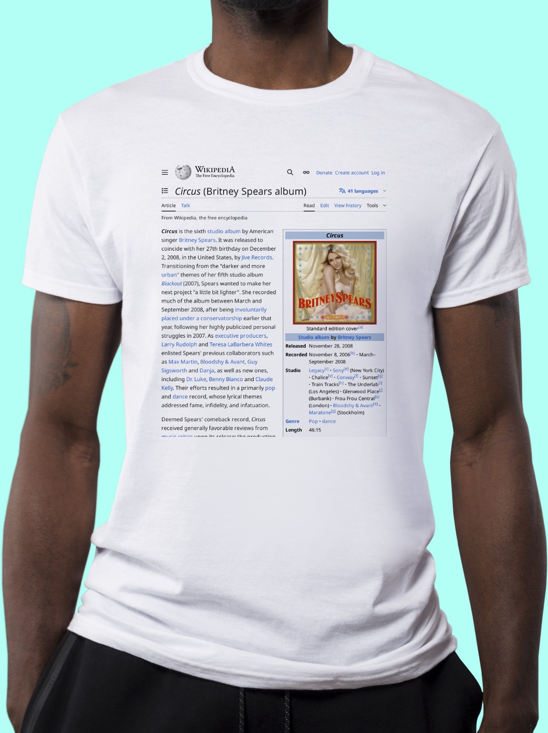 Circus (Britney Spears album) Wikipedia T-Shirt