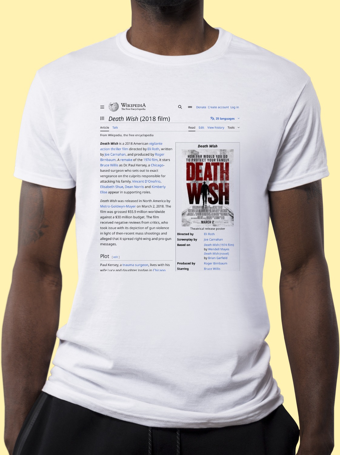 Death Wish (2018 film) Wikipedia T-Shirt