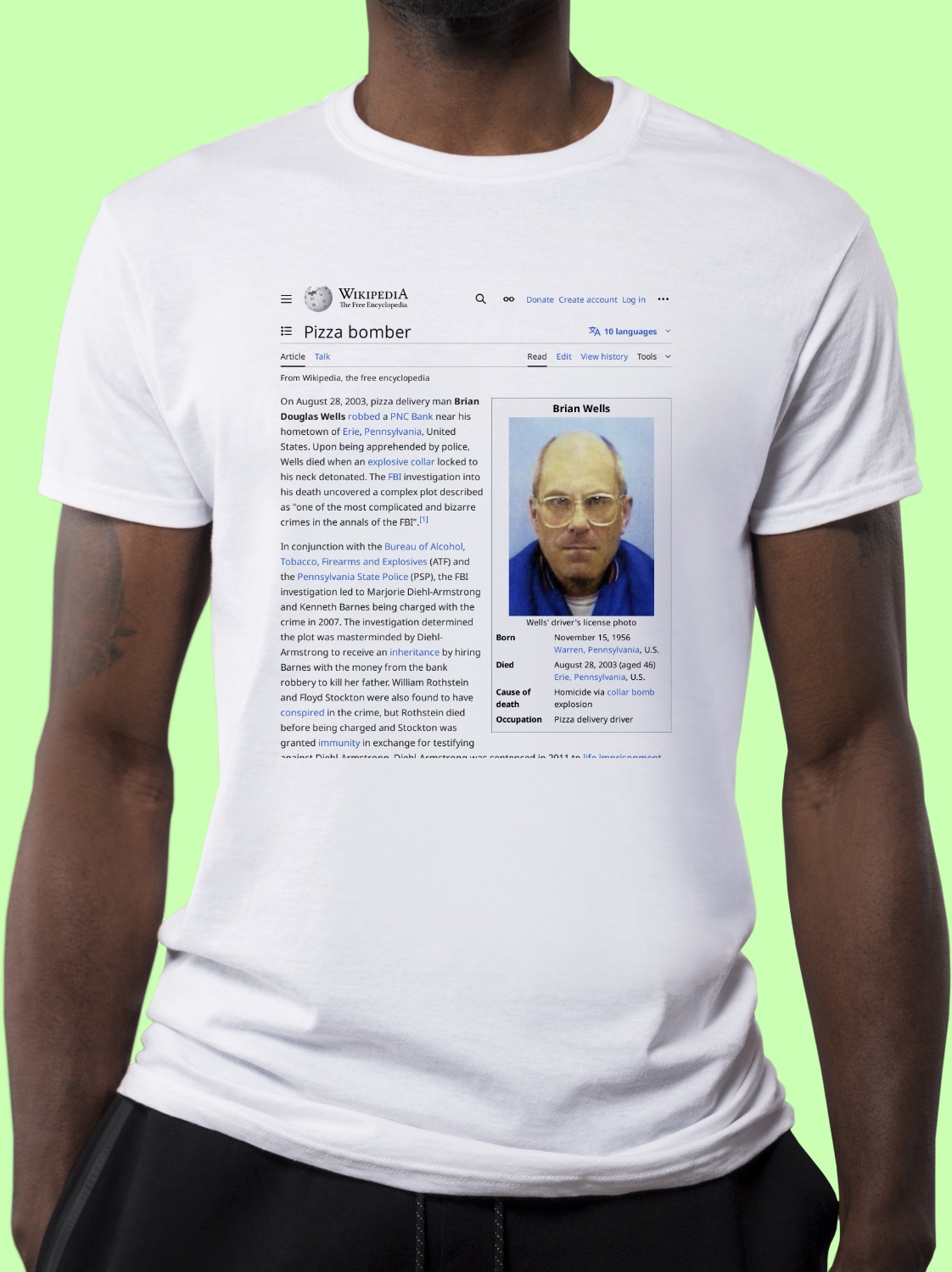 Death of Brian Wells Wikipedia T-Shirt