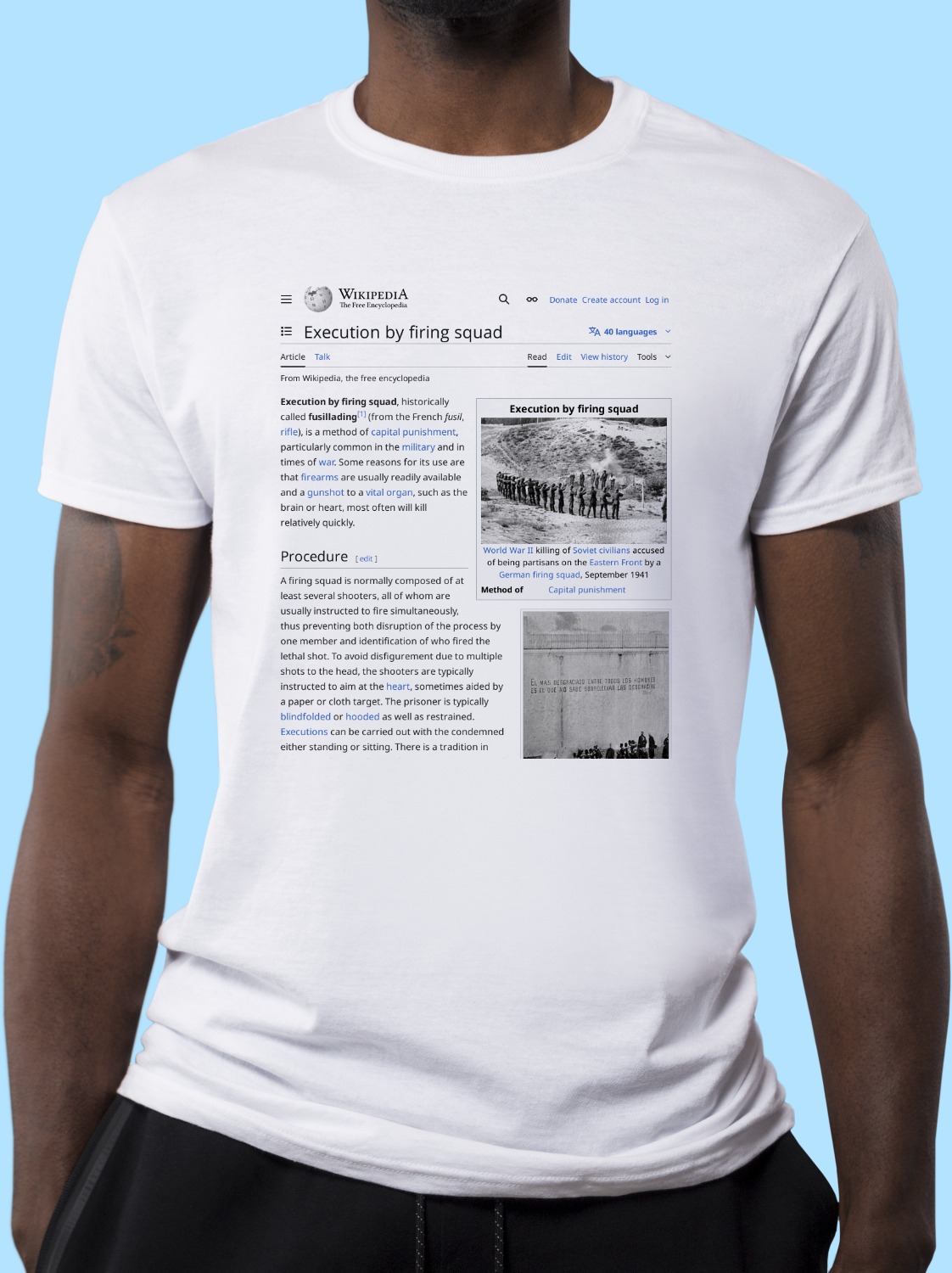 Execution by firing squad Wikipedia T-Shirt