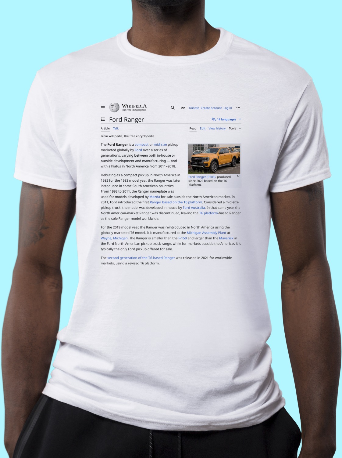Ford Ranger Wikipedia T-Shirt
