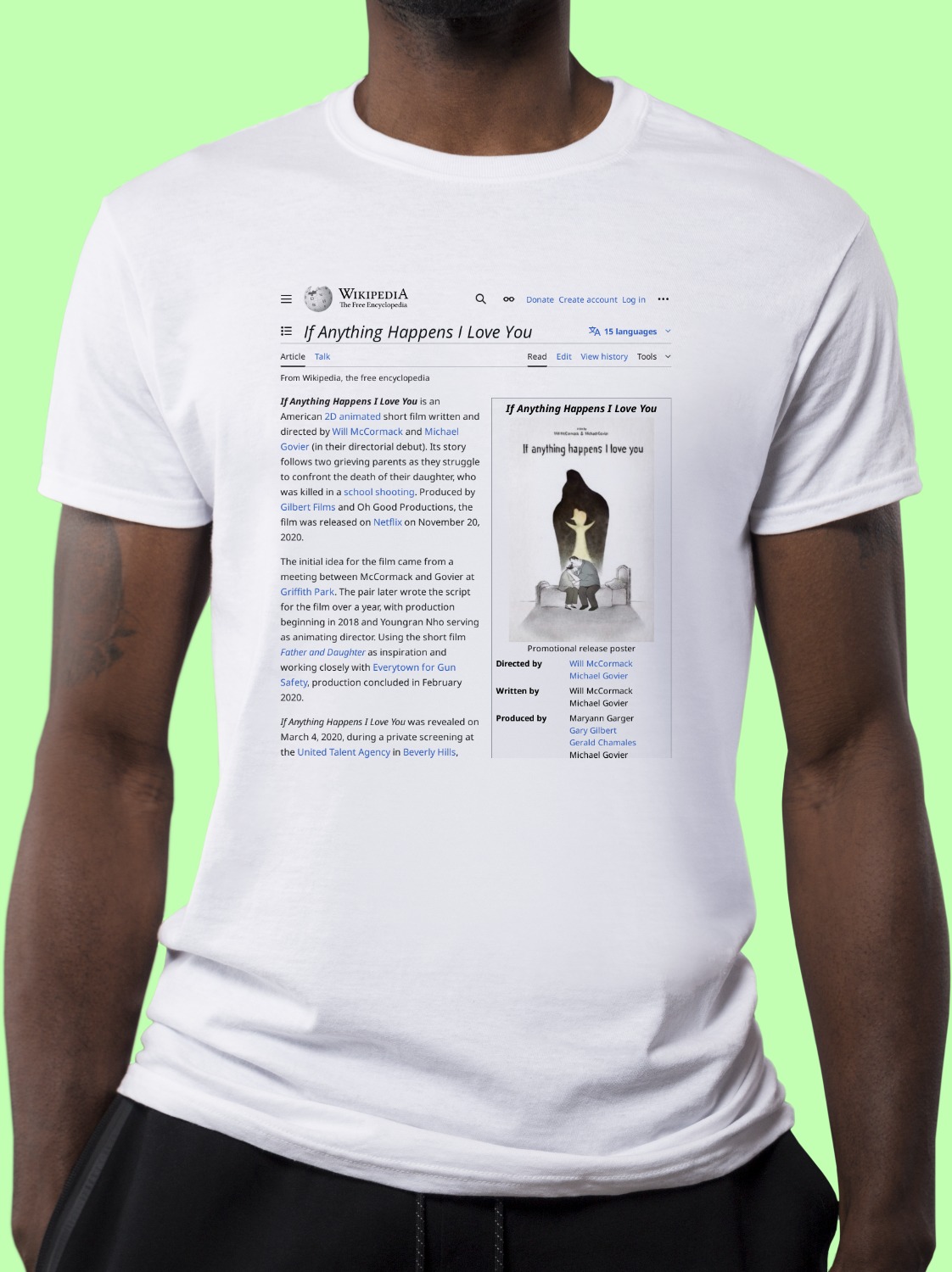 If Anything Happens I Love You Wikipedia T-Shirt
