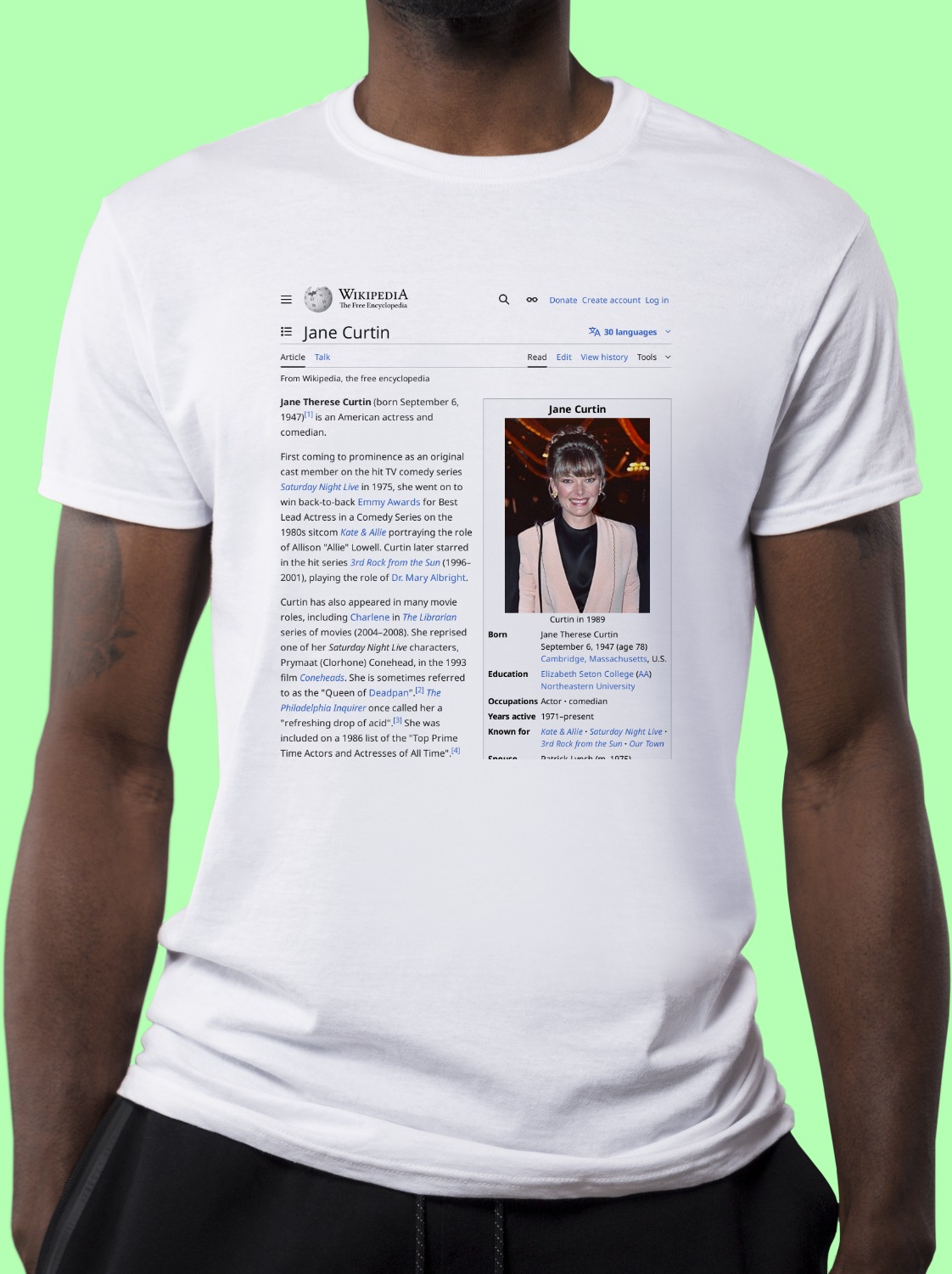 Jane Curtin Wikipedia T-Shirt