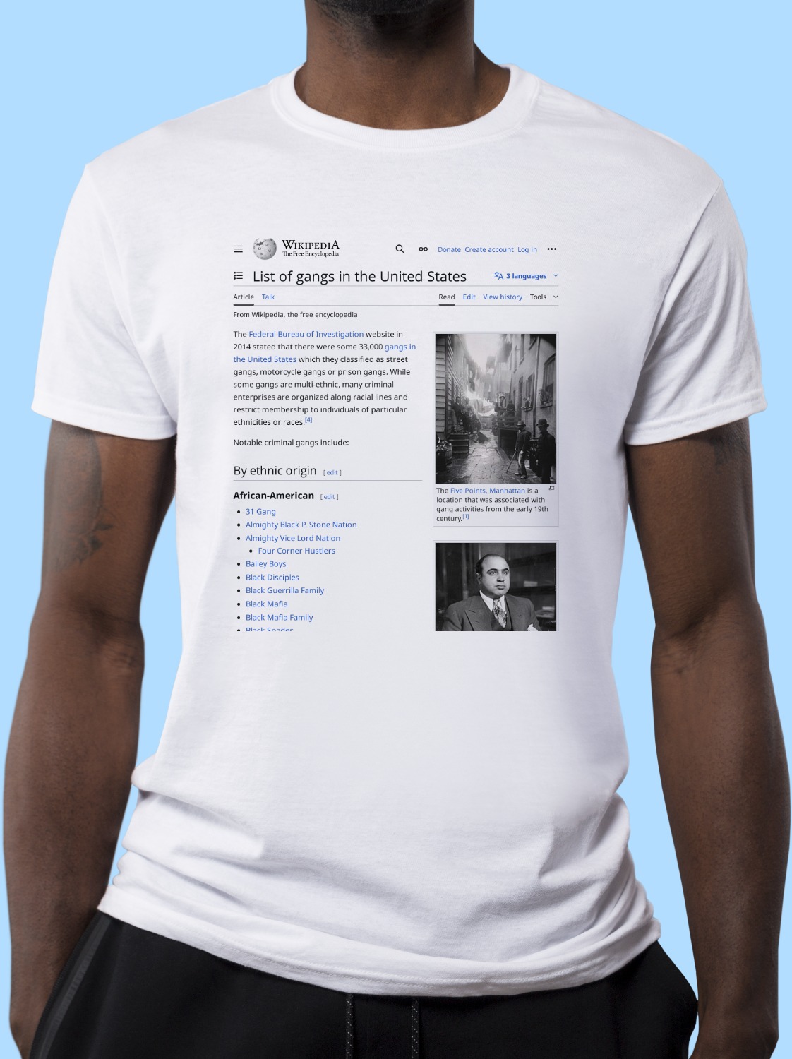 List of gangs in the United States Wikipedia T-Shirt