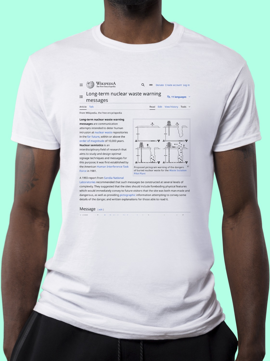 Long-time nuclear waste warning messages Wikipedia T-Shirt