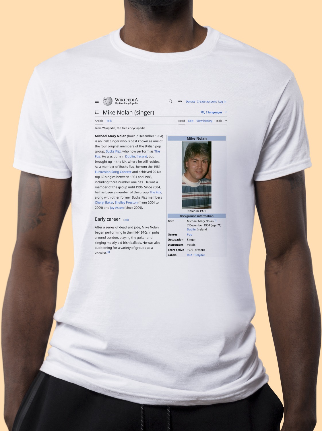 Mike Nolan (singer) Wikipedia T-Shirt
