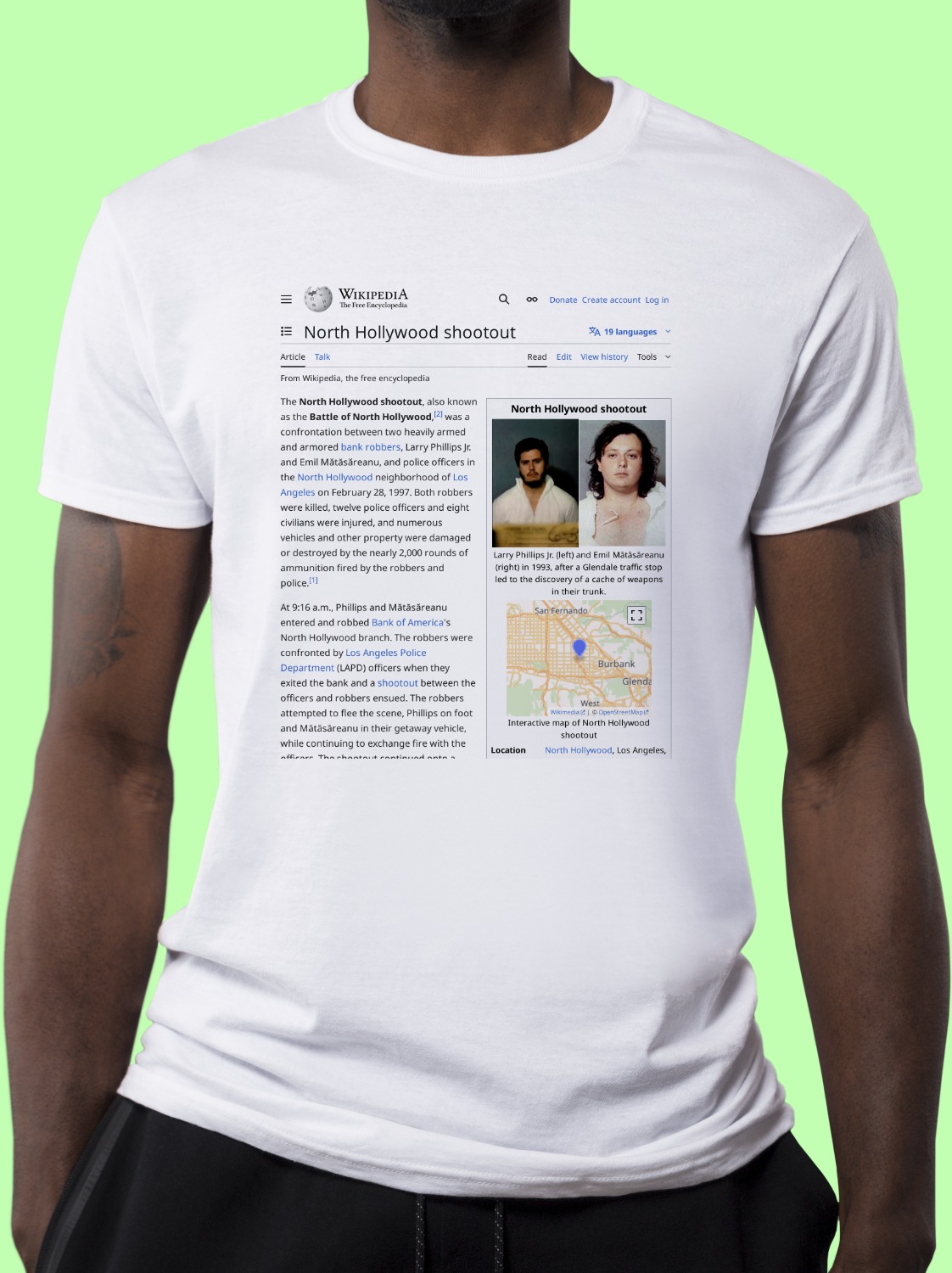 North Hollywood shootout Wikipedia T-Shirt