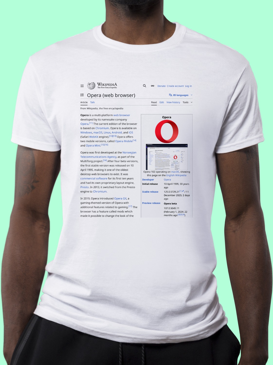Opera (web browser) Wikipedia T-Shirt