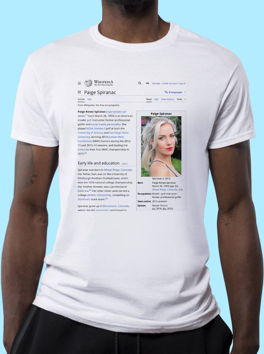 Paige Spiranac Wikipedia T-Shirt