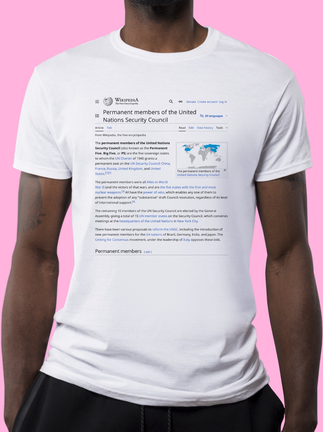 Permanent members of the United Nations Security Council Wikipedia T-Shirt