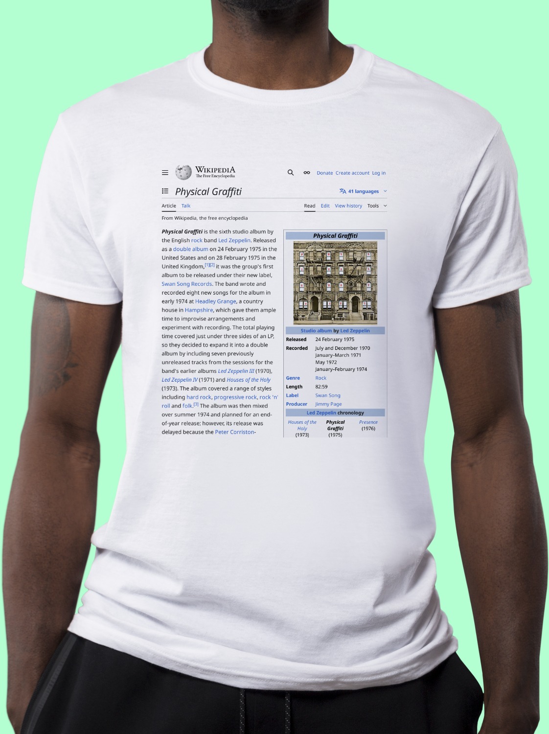 Physical Graffiti Wikipedia T-Shirt