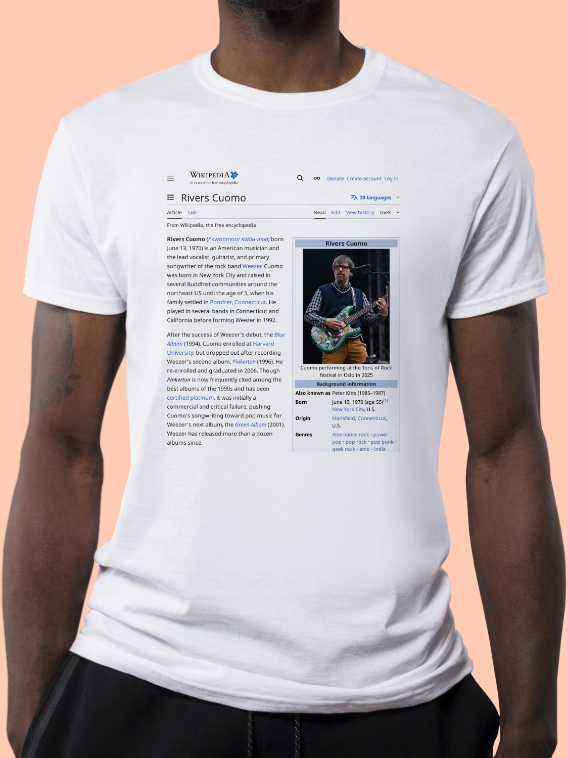 Rivers Cuomo Wikipedia T-Shirt
