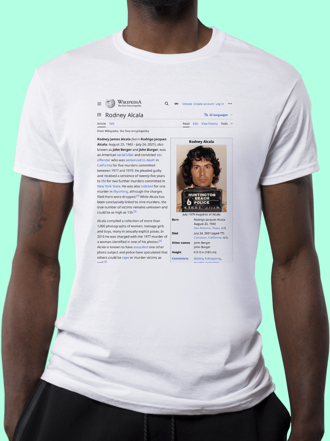 Rodney Alcala Wikipedia T-Shirt