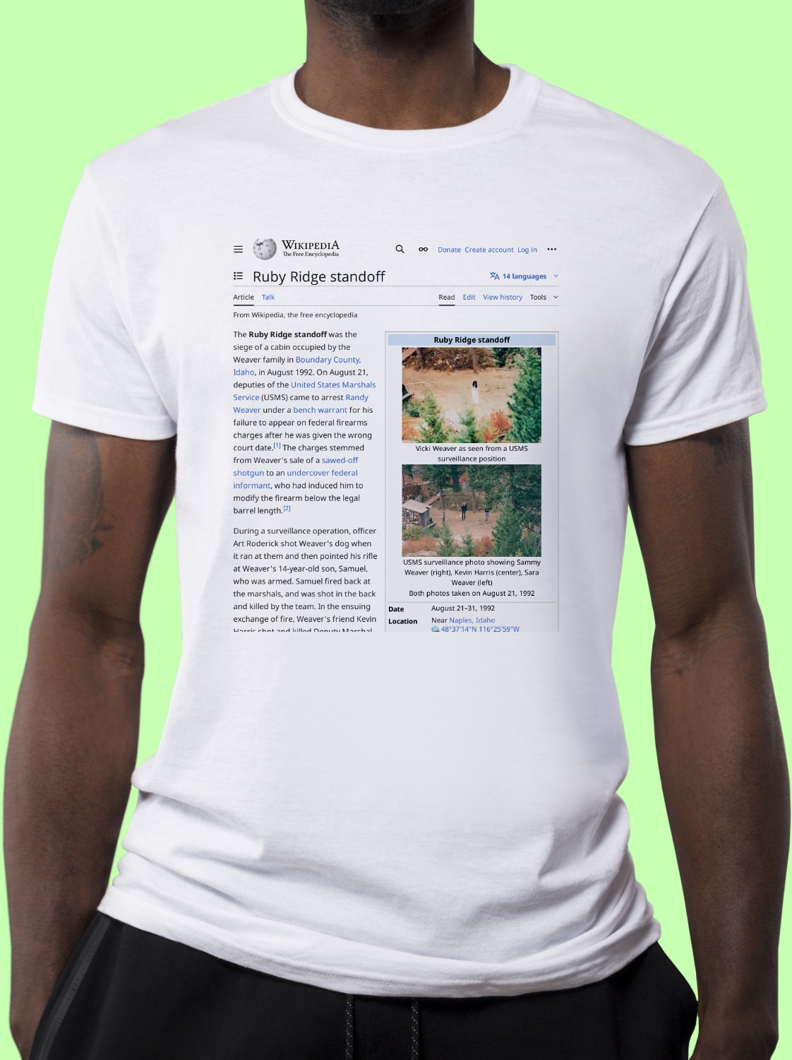 Ruby Ridge Wikipedia T-Shirt