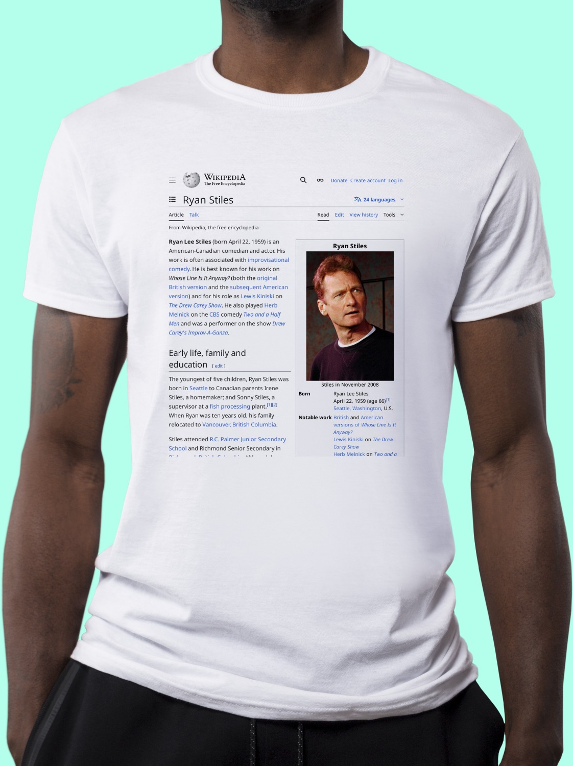 Ryan Stiles Wikipedia T-Shirt