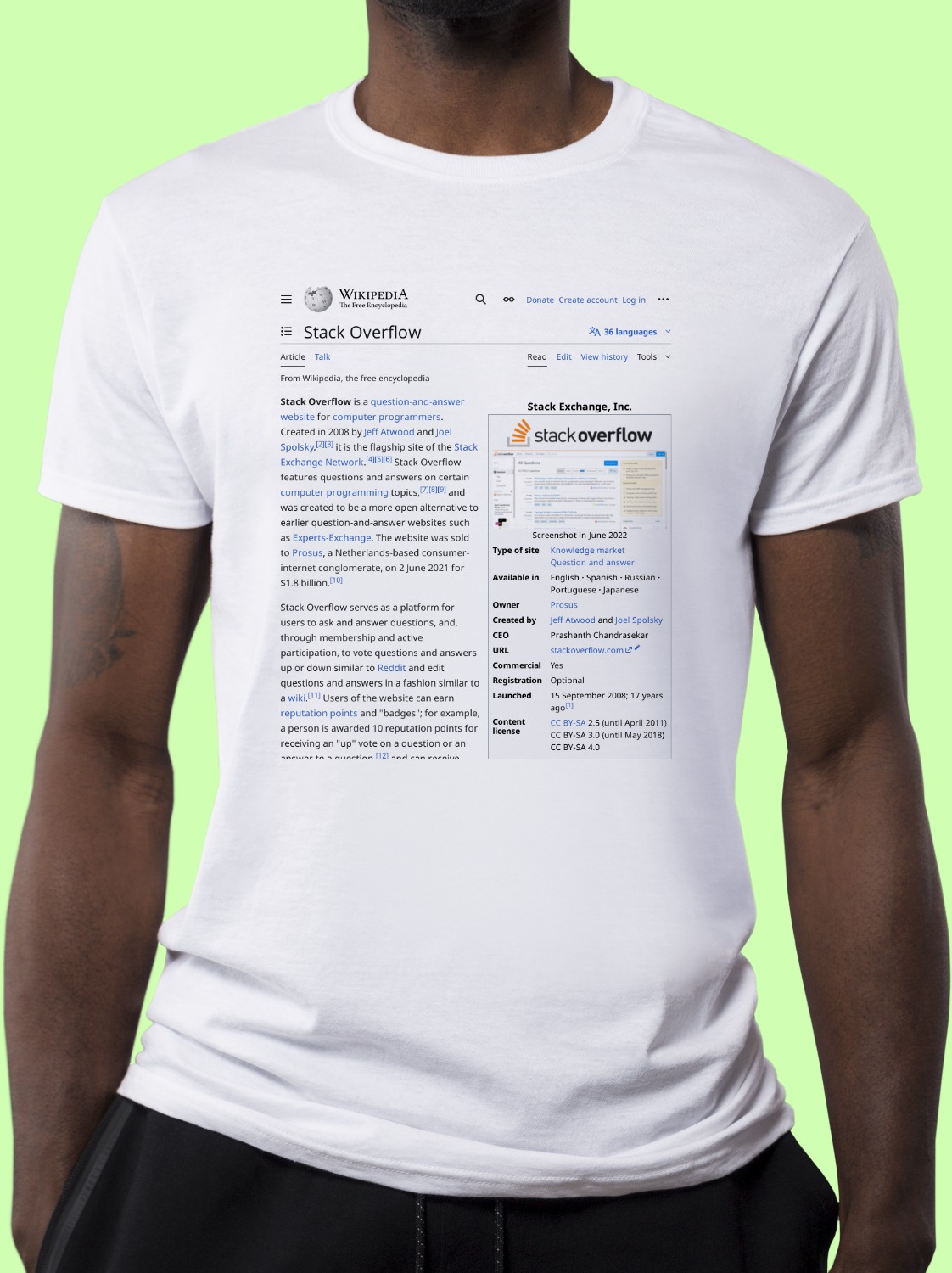Stack Overflow Wikipedia T-Shirt