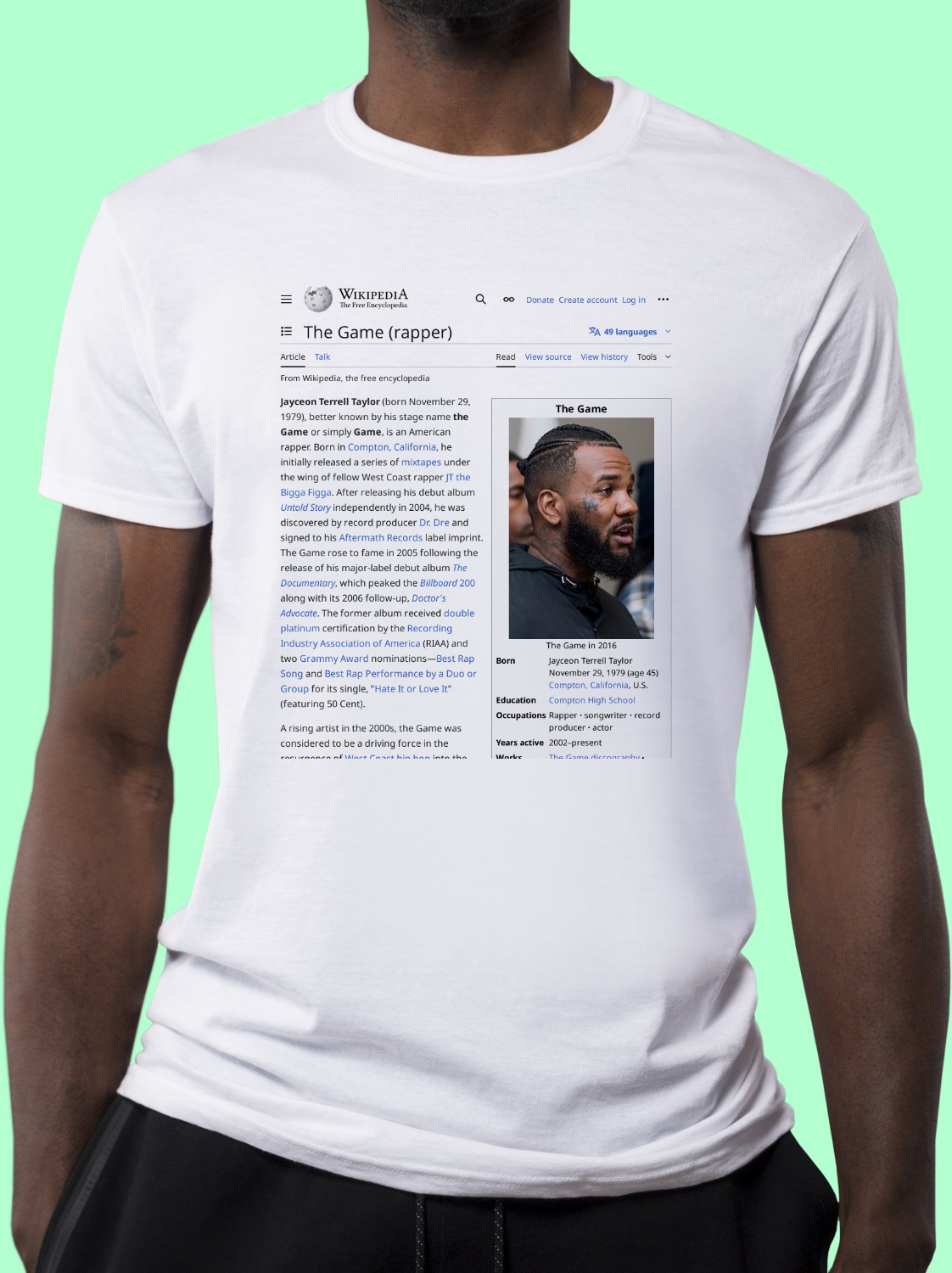 The Game (rapper) Wikipedia T-Shirt