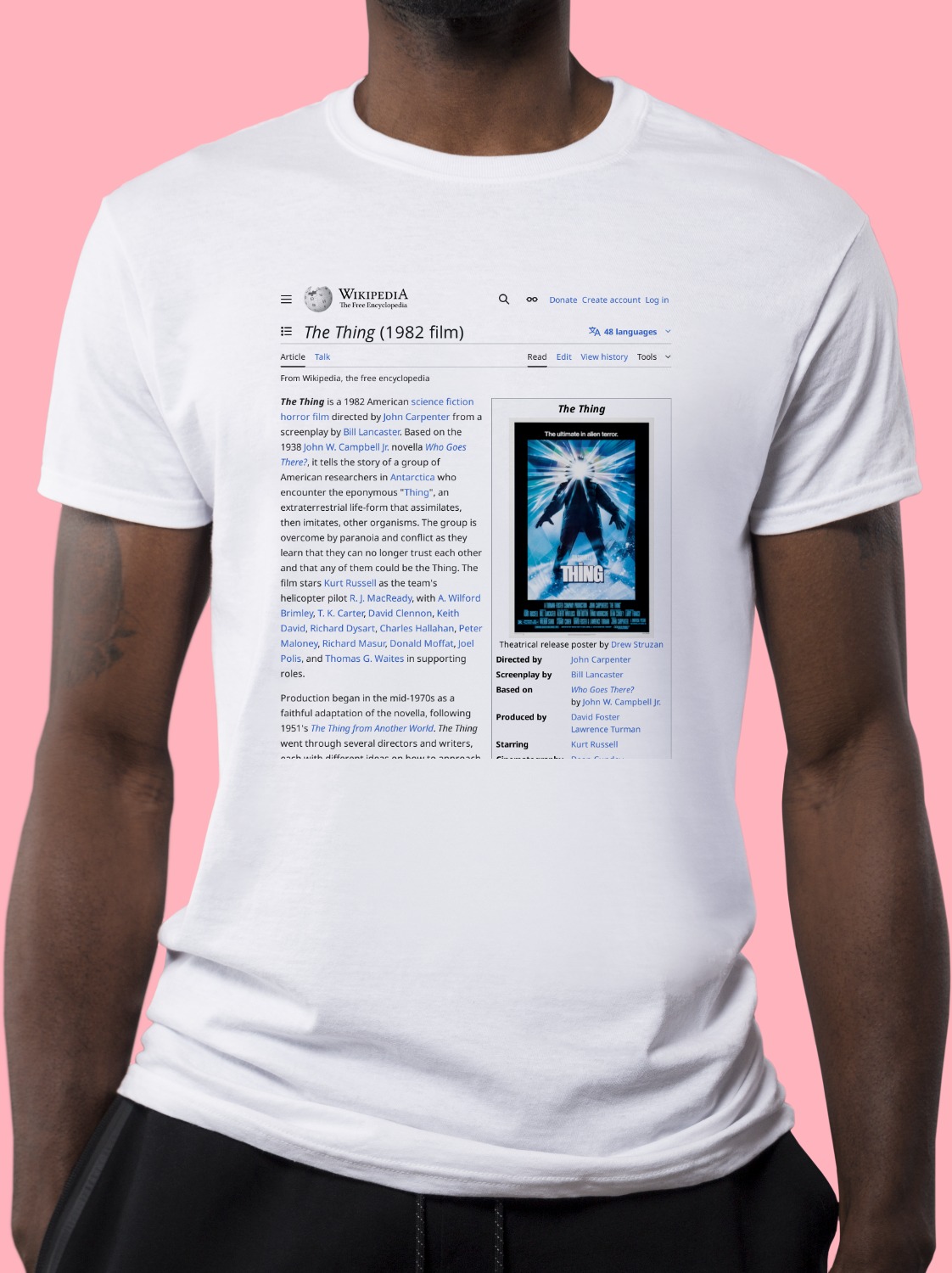The Thing (1982 film) Wikipedia T-Shirt