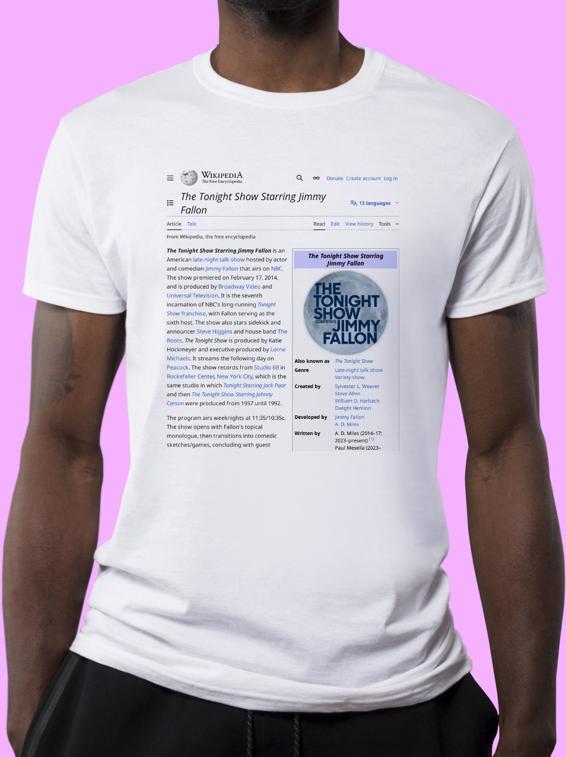 The Tonight Show Starring Jimmy Fallon Wikipedia T-Shirt