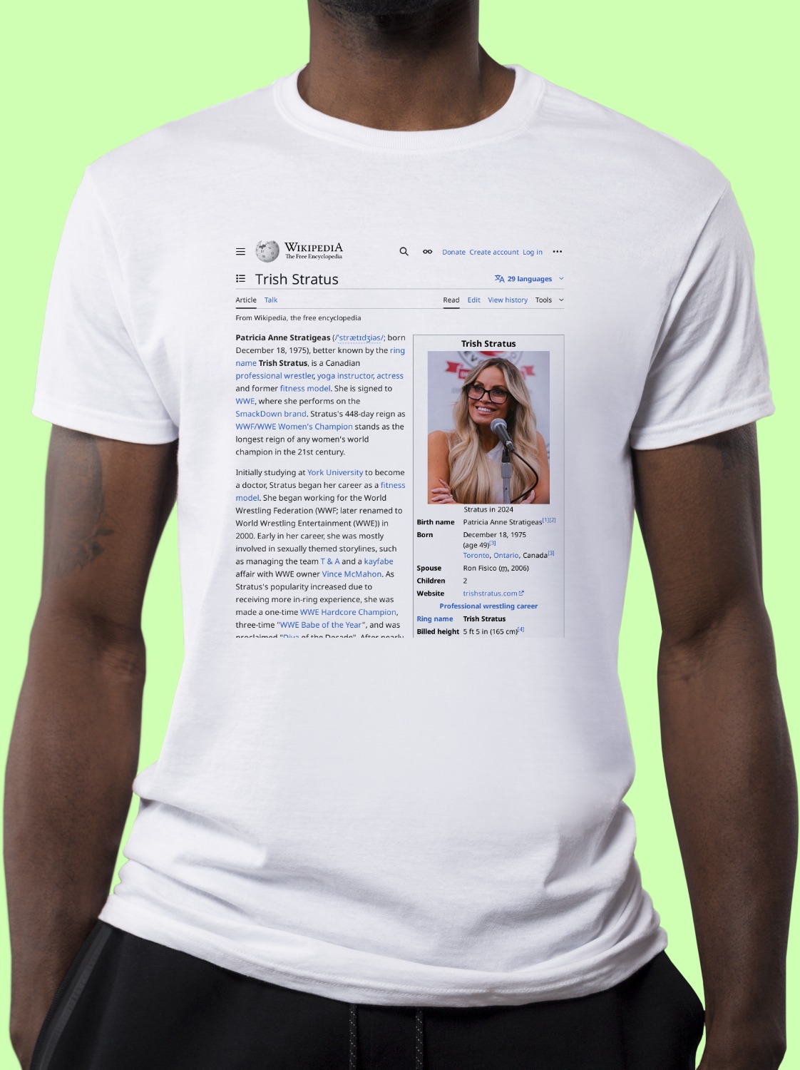 Trish Stratus Wikipedia T-Shirt