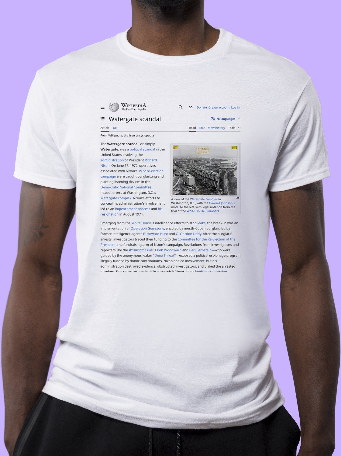 Watergate scandal Wikipedia T-Shirt