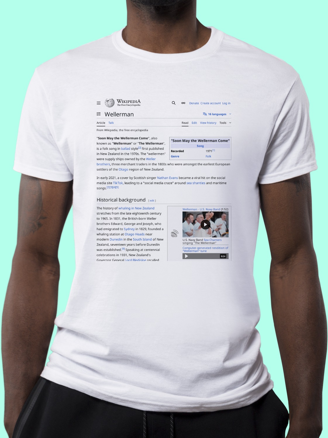 Wellerman Wikipedia T-Shirt