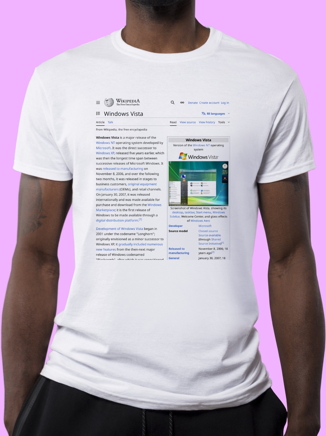 Windows Vista Wikipedia T-Shirt